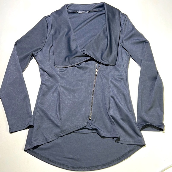 Fast Fashion | Jackets & Coats | Fast Fashion Grey Jersey Type High Low ...